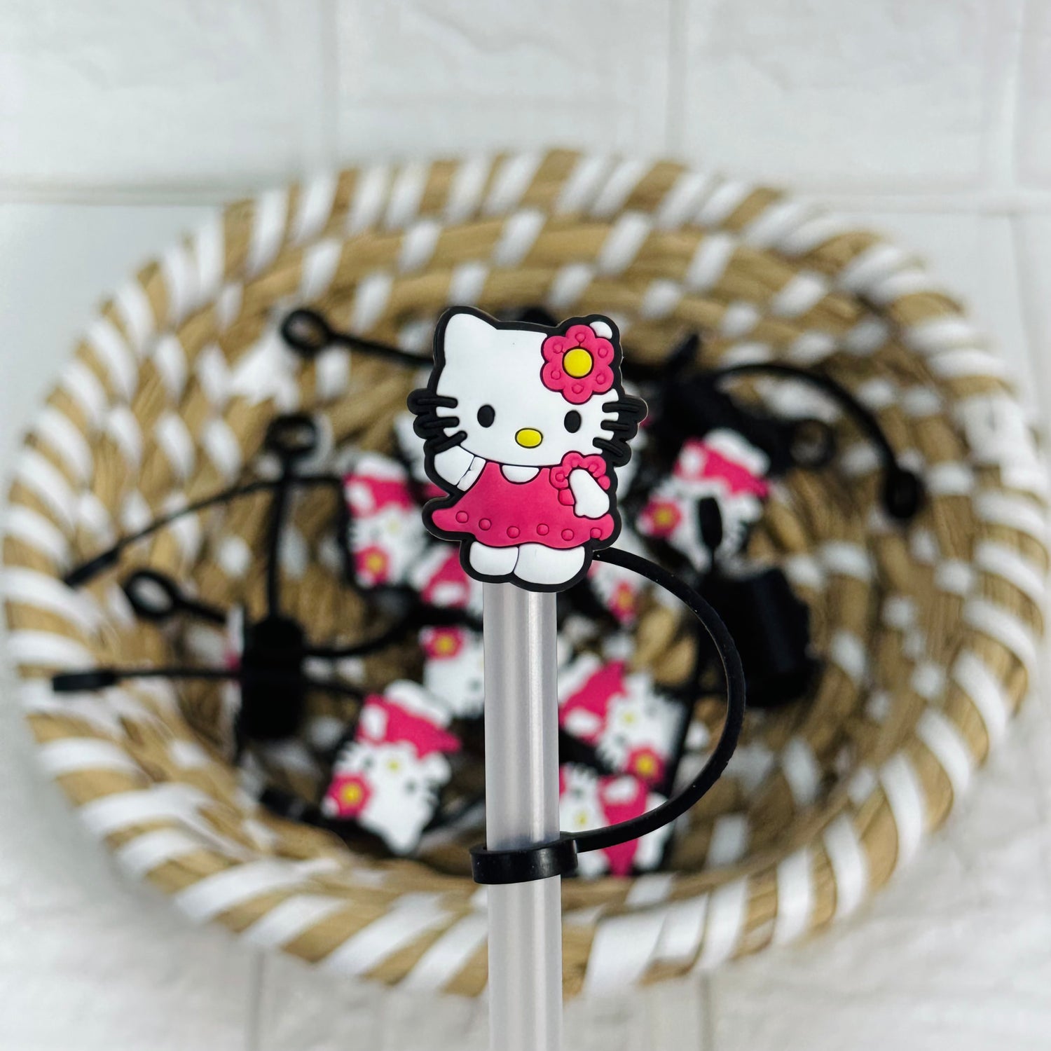 Cute Cat | Straw Topper – Mikarte Creations